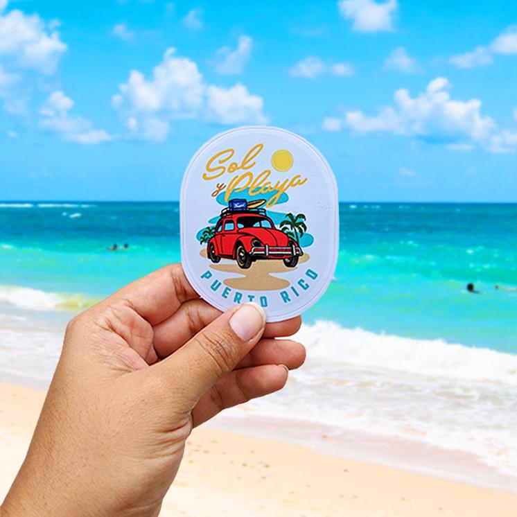 Sticker Sol Playa Volky | VW Beetle Puerto Rico | Vinil Resistente ...